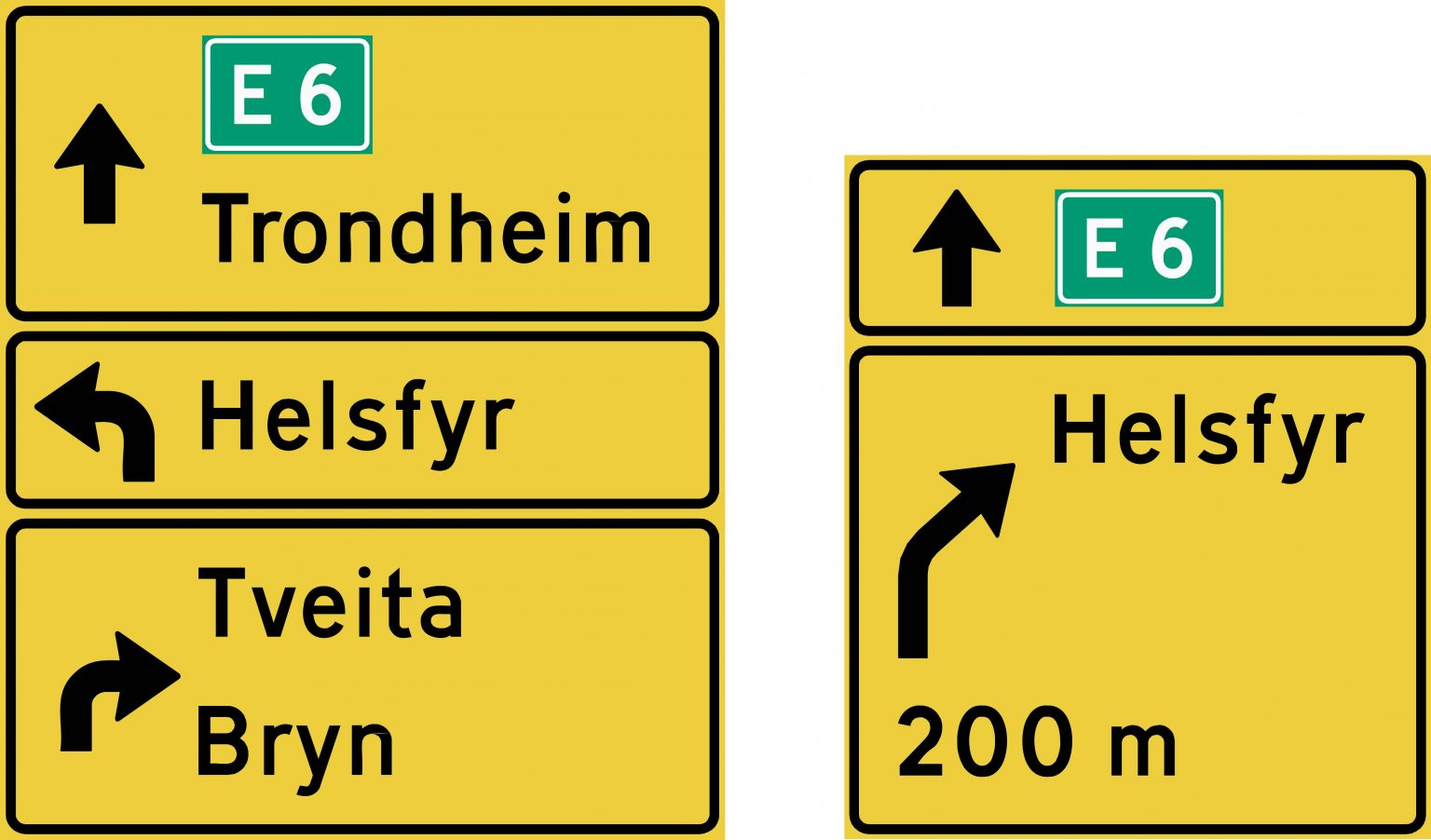 شاخصات التوجيه للطرق / تعليم السواقة في النرويج / نرويج فيرا